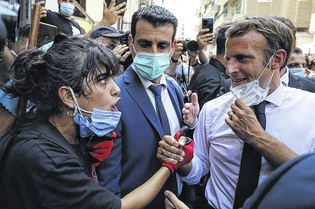 Lebanese vent fury at leaders over blast as Macron visits | Laurinburg ...